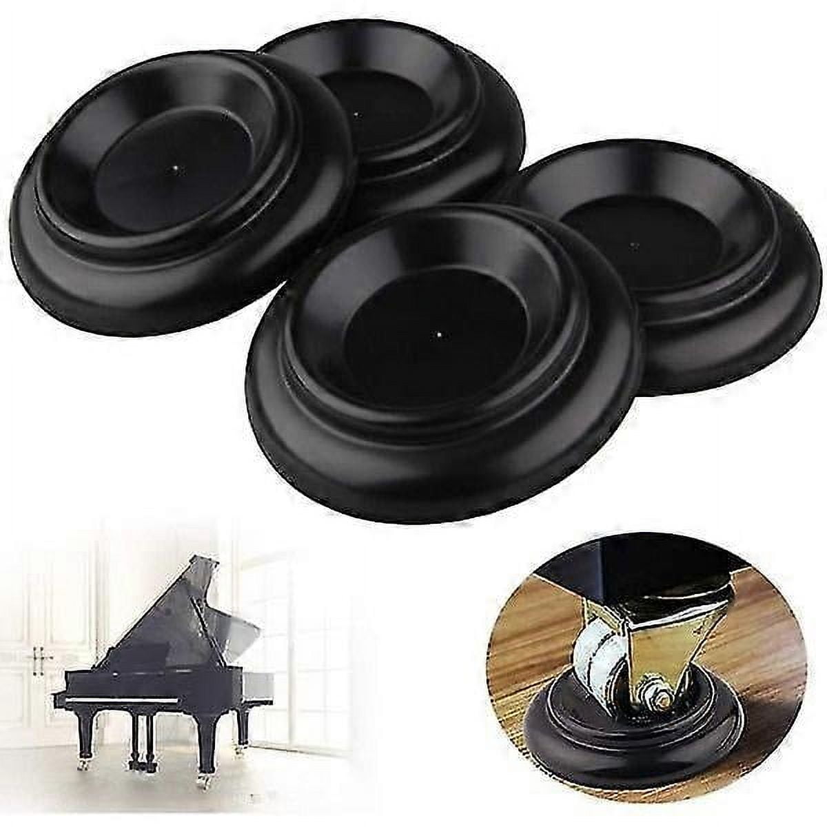 4 Pcs Hardwood Piano Coaster Set with Foam Bumpers Piano Wheels Solid ...