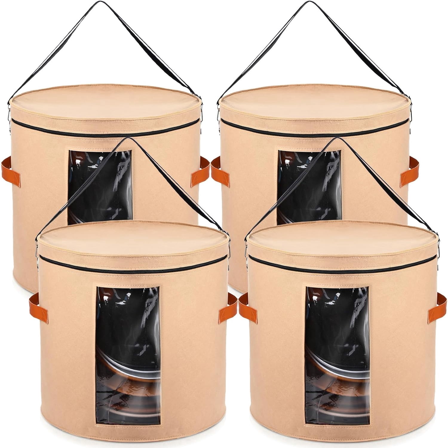 4 Pcs Hat Boxes Oversized Round Cowboy Hat Storage Box for Women Men 19 ...