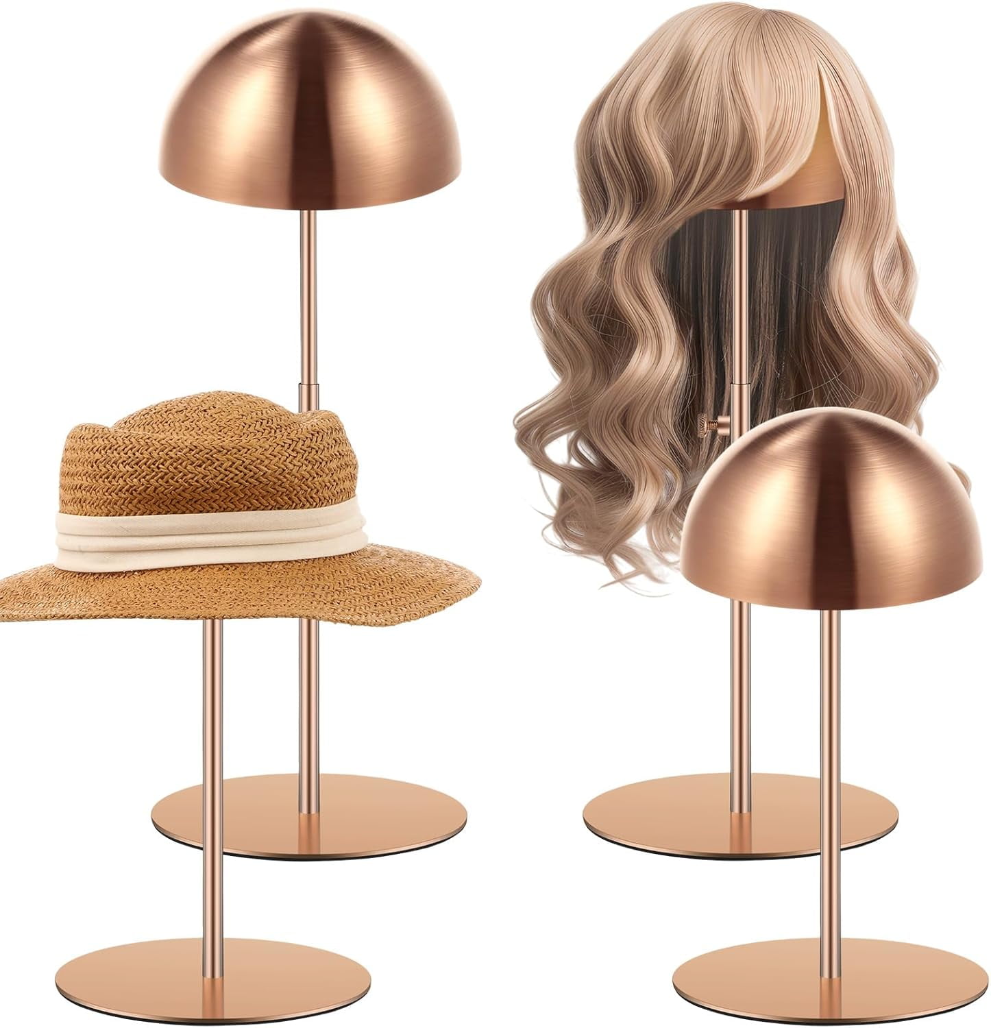 4 Pcs Hat Display Stand 7.9-15.7inch Adjustable Wigs Head Holder Stand ...