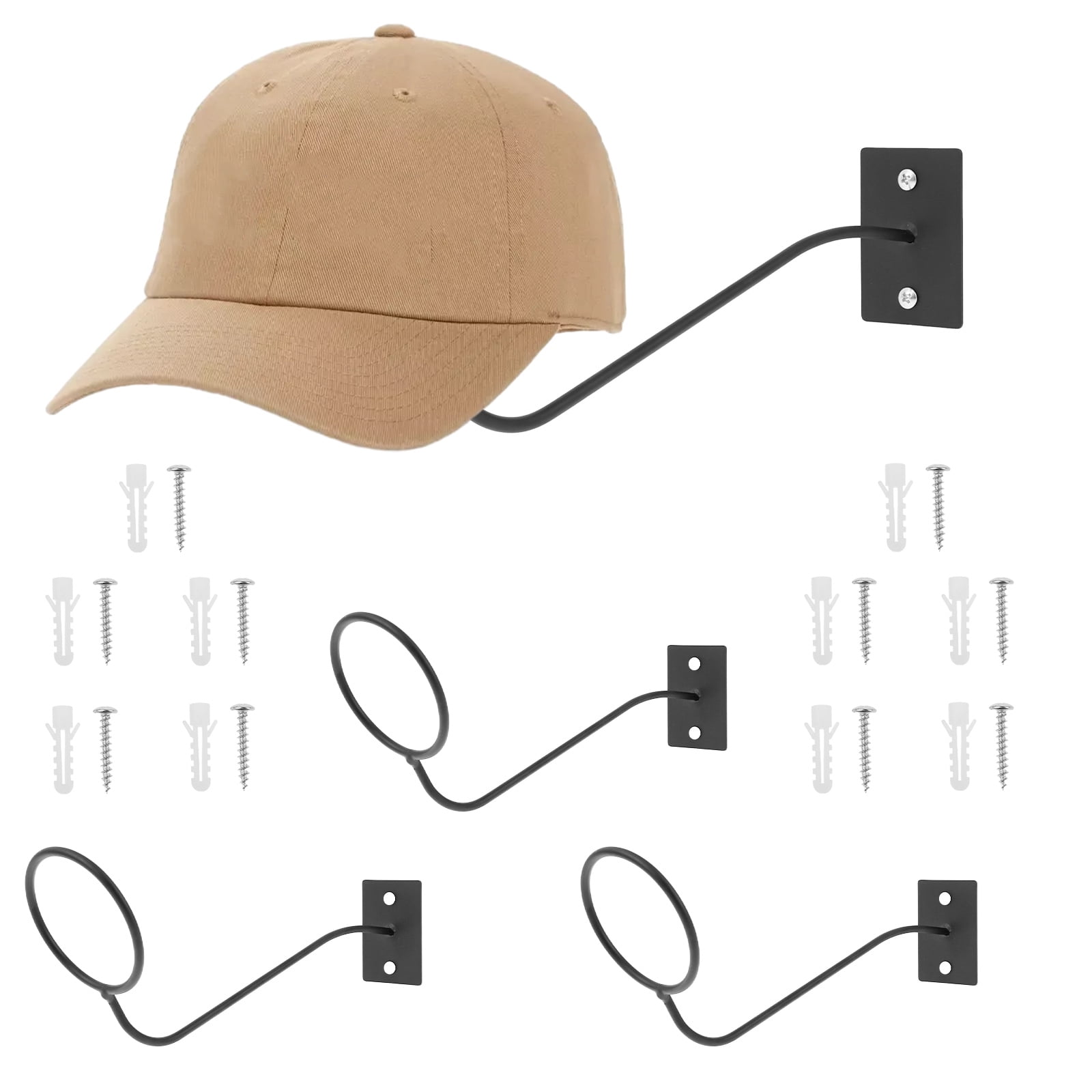 4 Pcs Hat Rack for WallCowboy Hat Holder Wall Mount Western Rustic ...
