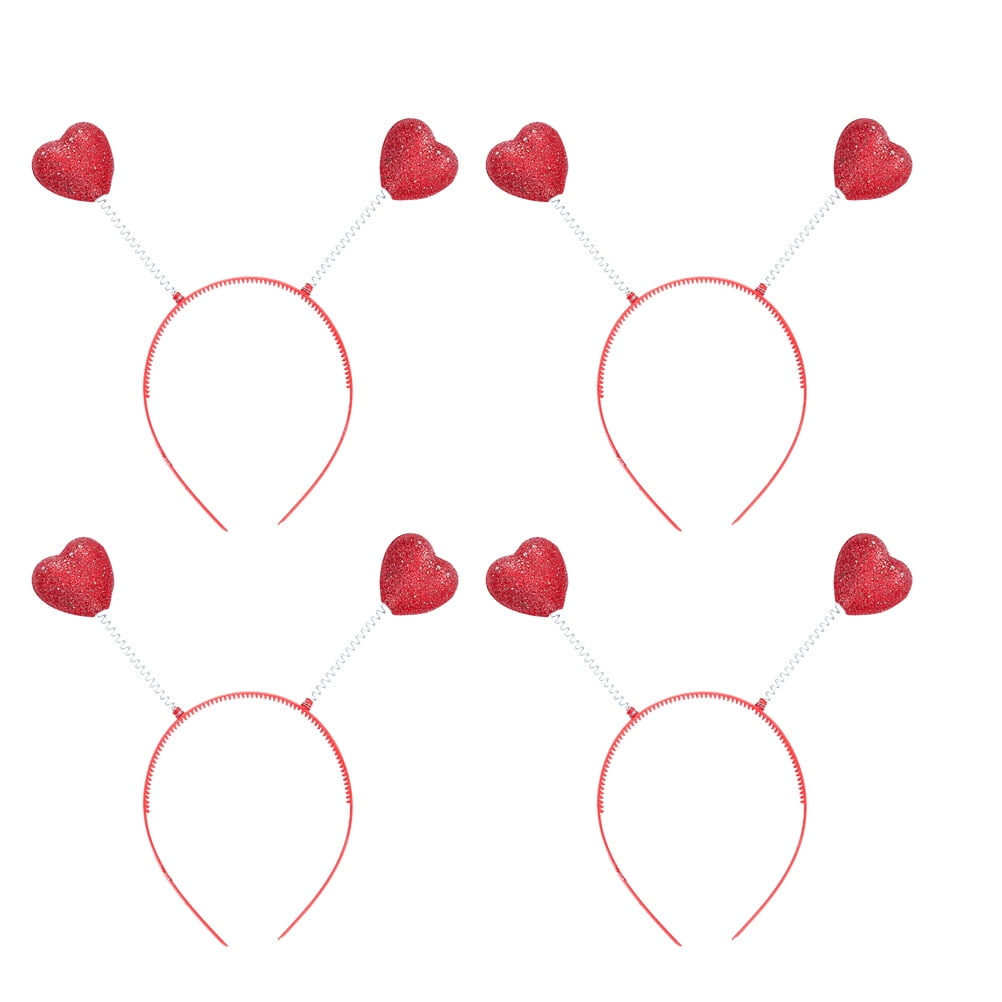 4 Pcs Heart Bopper Costume Button Headband Crowded Hair Accessory Miss ...