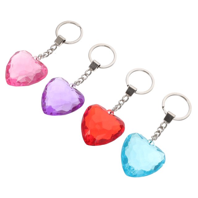 4 Pcs Heart Shape Keychains Key Chain Keychain Decoration Lovers 11X4X1 ...
