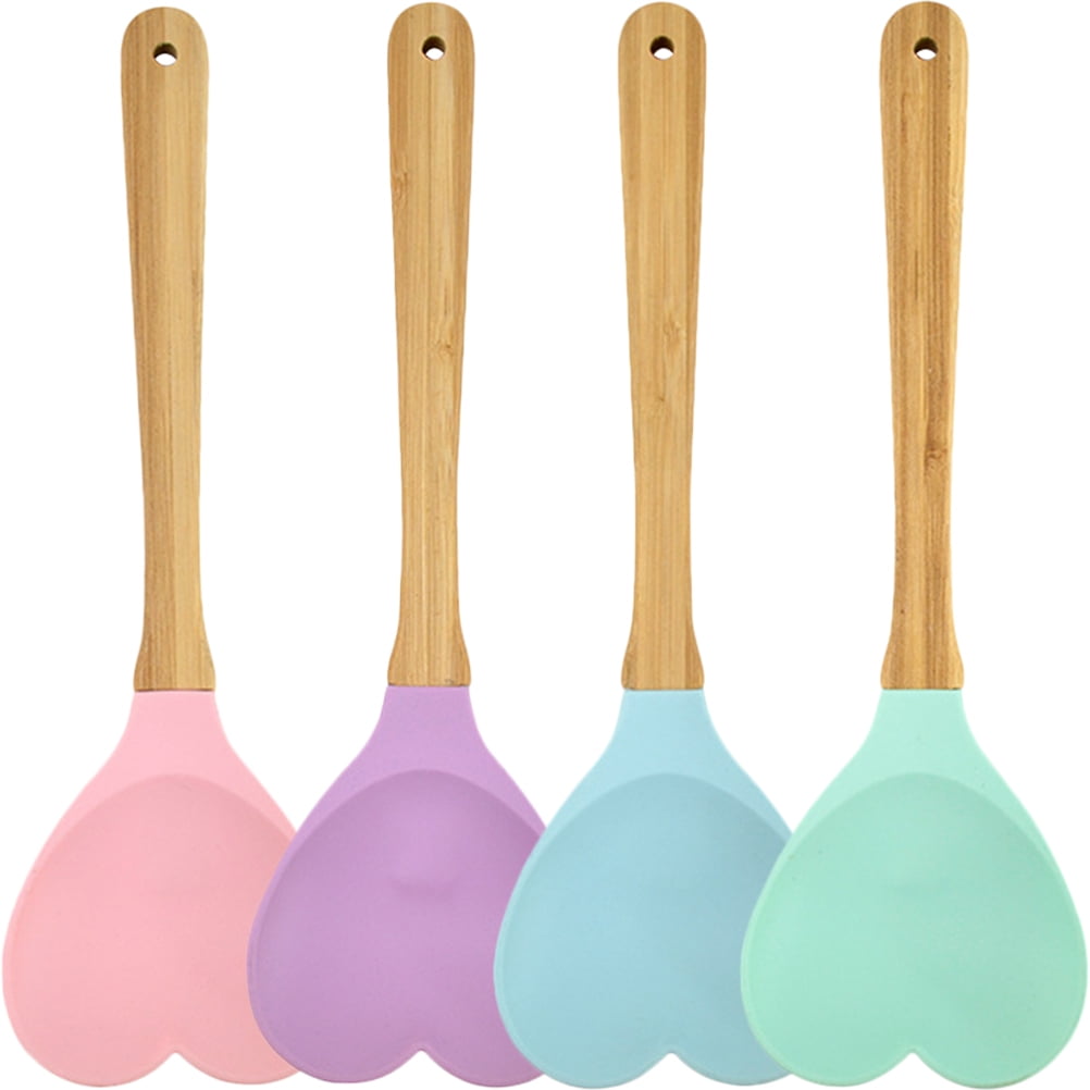 4 Pcs Heart Shaped Mixing Spoon Spoons Cooking Kitchen Appliances ...