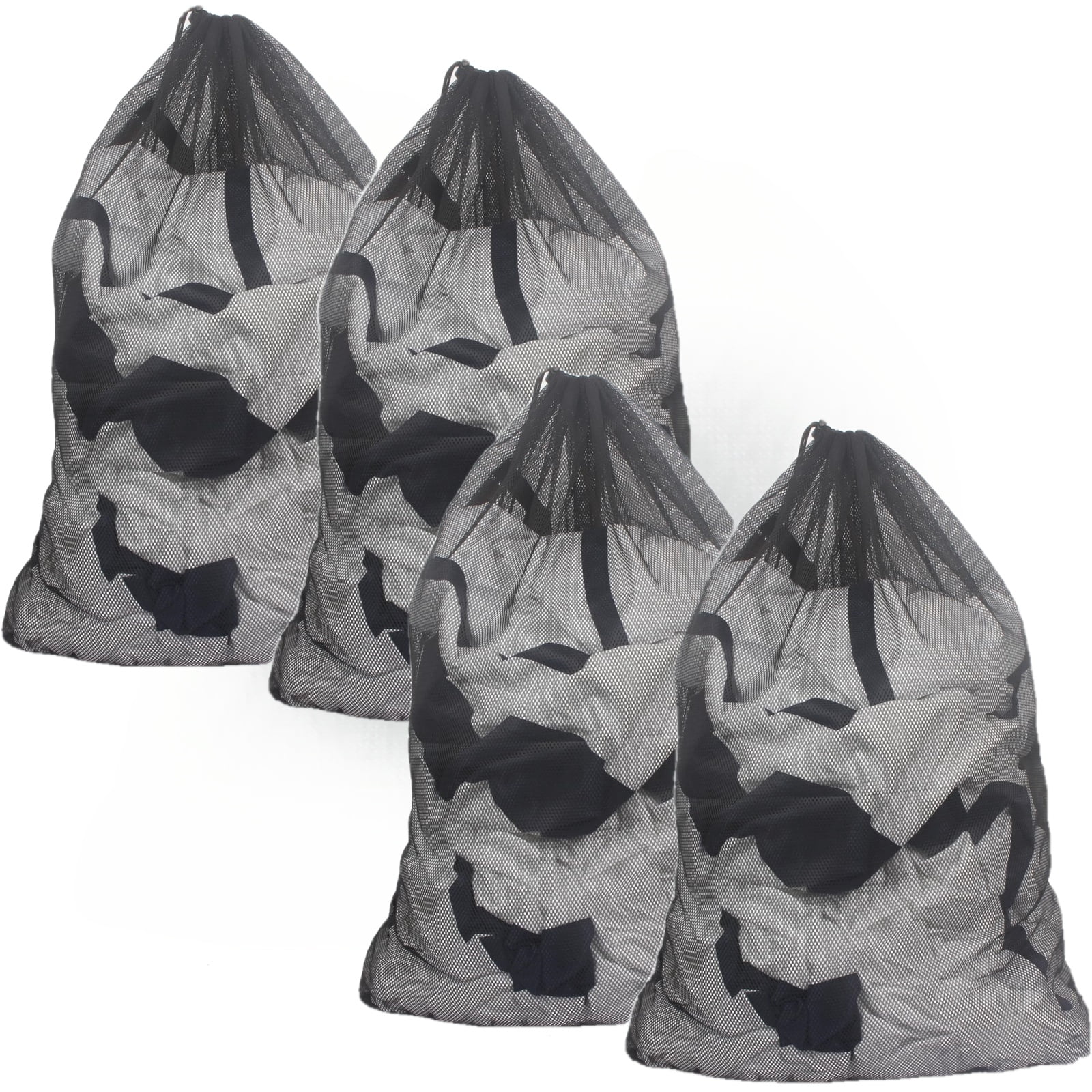 4 Pcs Heavy Duty Large Mesh Laundry Bags with Drawstring Closure, 24 x ...