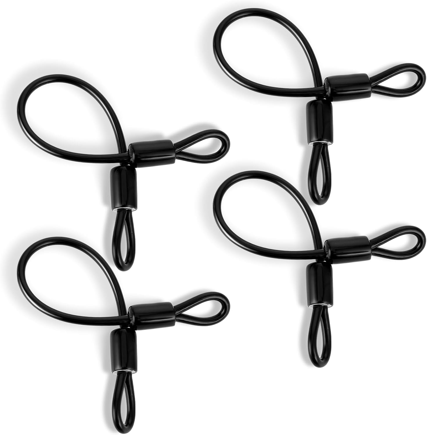 4 Pcs Heavy Duty Loop End Cable Black Security Cable for Outdoor Gates ...