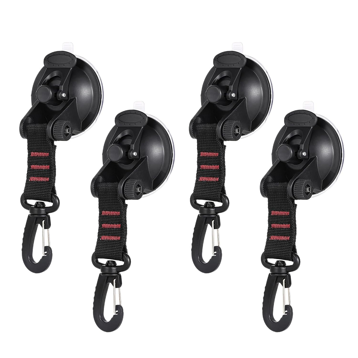 4 Pcs Heavy Duty Suction Cup with D Ring 360° Rotating Hook Camping ...