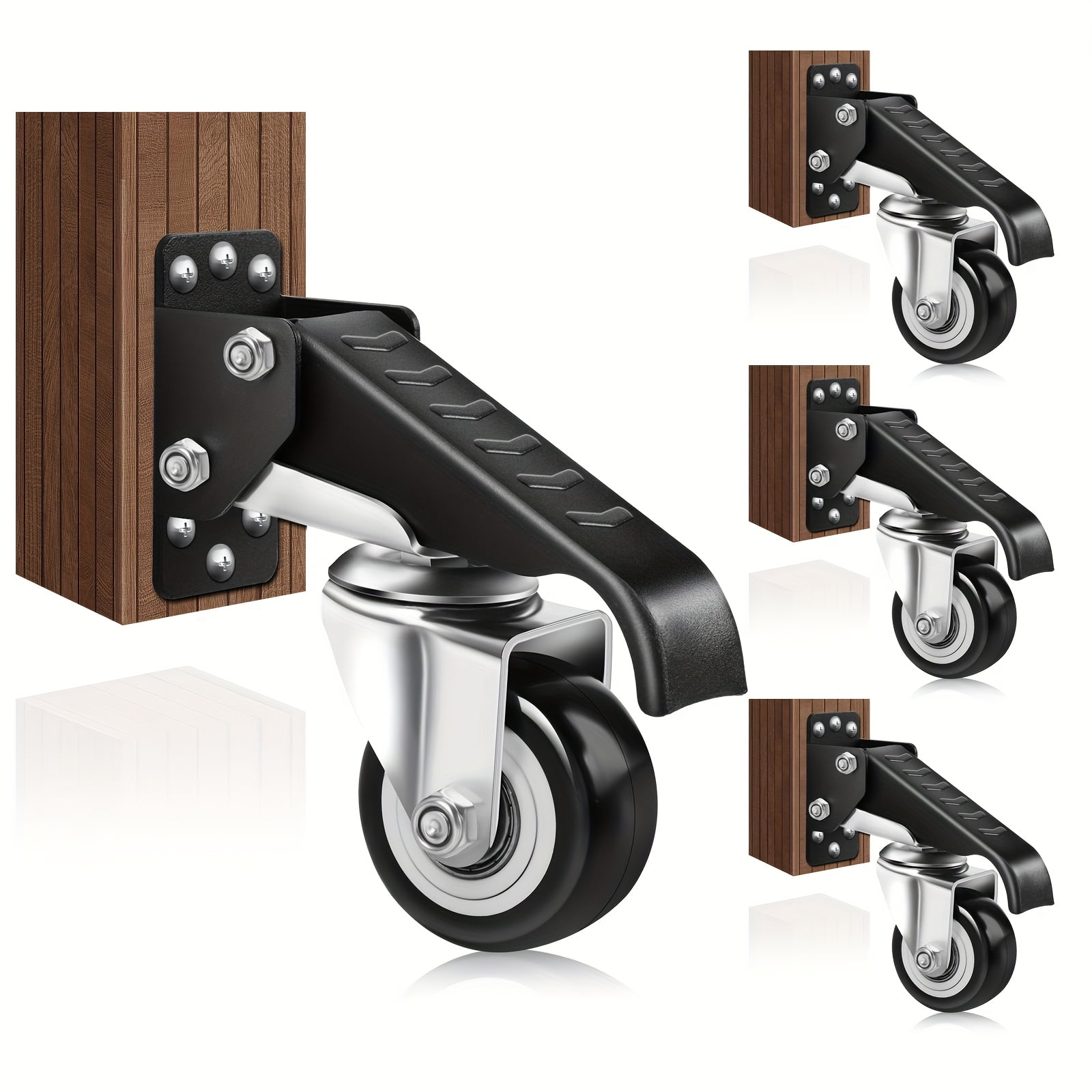 4 Pcs Heavy Duty Workbench Casters Kit 600Lbs, Quick Release ...