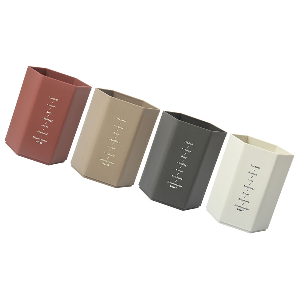 4 Pcs Hexagonal Pen Holder Desk Organizer Metal Pencil Plastic Marker ...