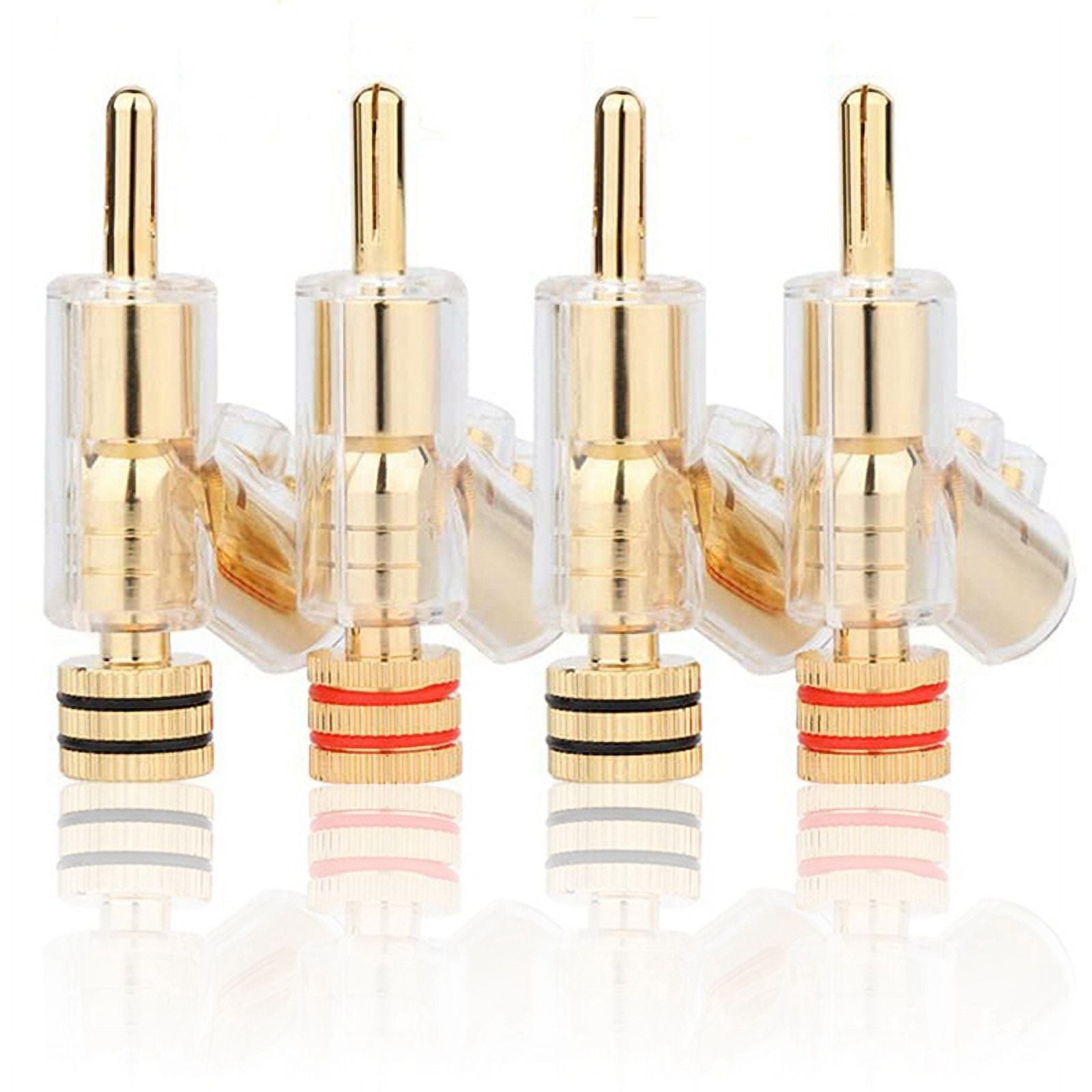 4 Pcs Hifi Gold Plated Lockable Speaker Cable Banana Plug Connector ...