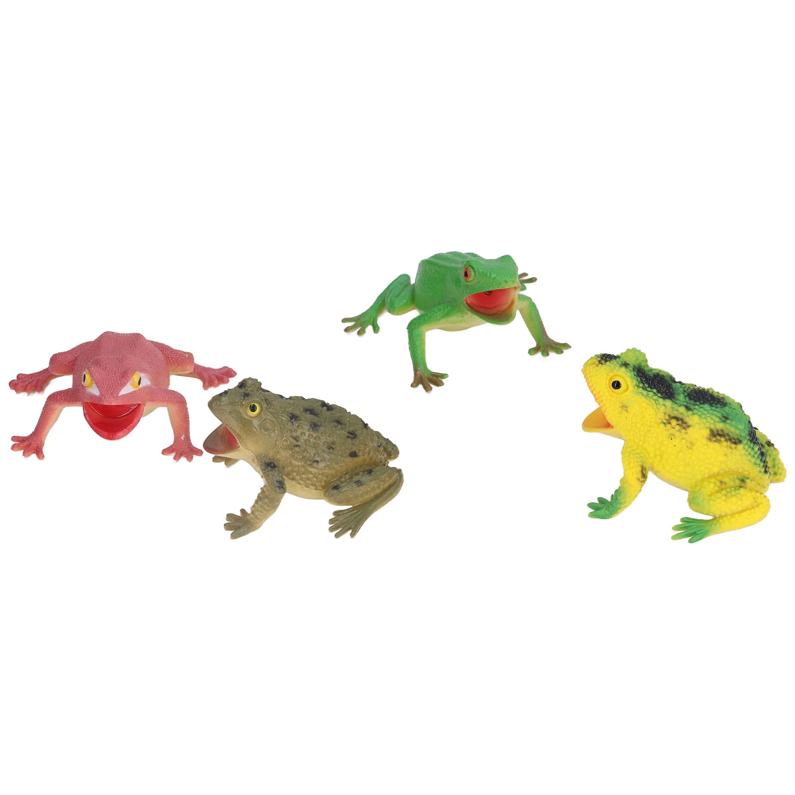 4 Pcs High Simulation Toad Model Bright Color Toad Toy Set Tricky ...