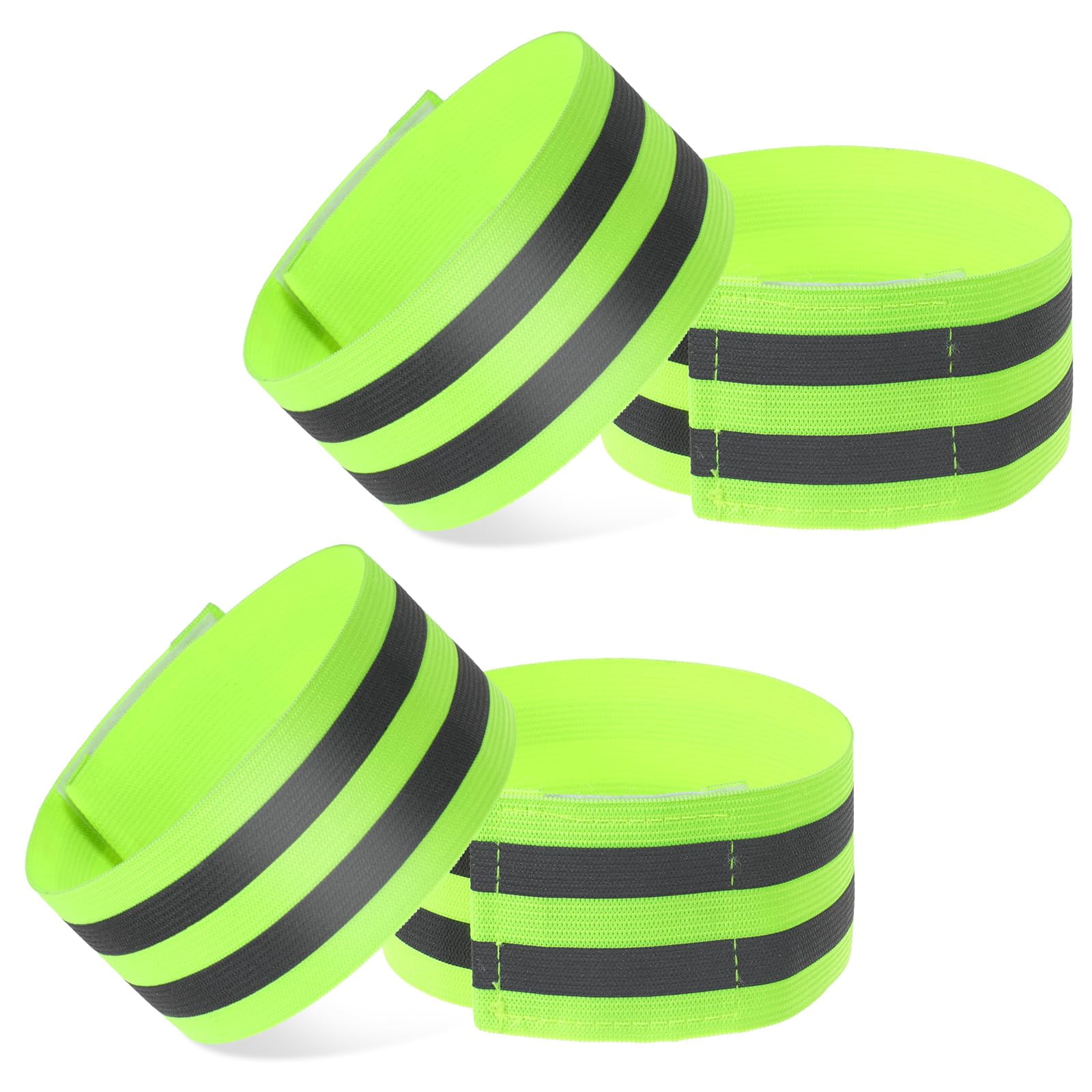 4 Pcs High Visibility Reflective Bands, Elastic Reflective Arm Band ...