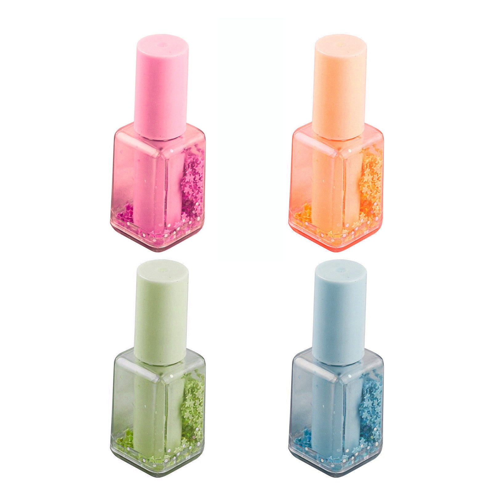 4 Pcs Highlighter Markers Nails Polish Shape Highlighters Fluorescent ...