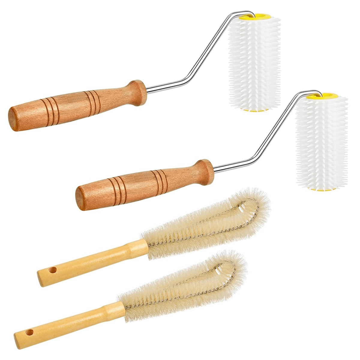4 Pcs Honey Extractor Uncapping Needle Roller Tool with Wood Handle for ...