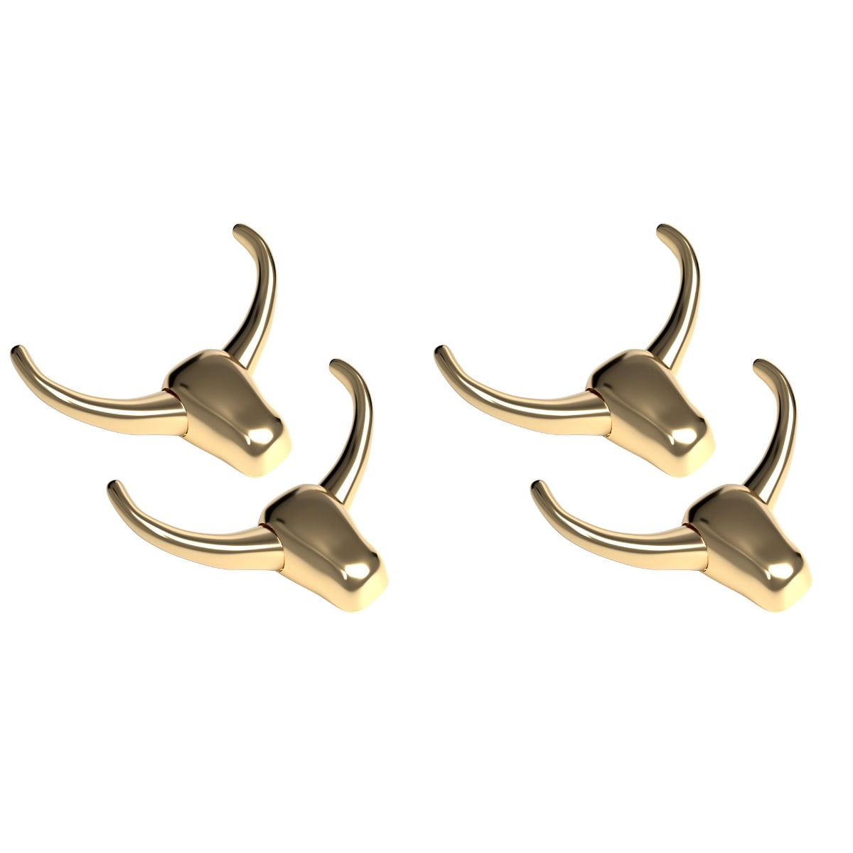 Eease 4 pcs Metal Horn Coat Hook Horn Wall Mounted Hook Decorative Horn ...