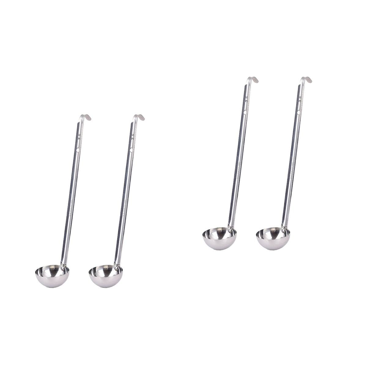 4 Pcs Hooked Ladle Serving Soup Chocolate Spoons Ramen Ice Cream ...