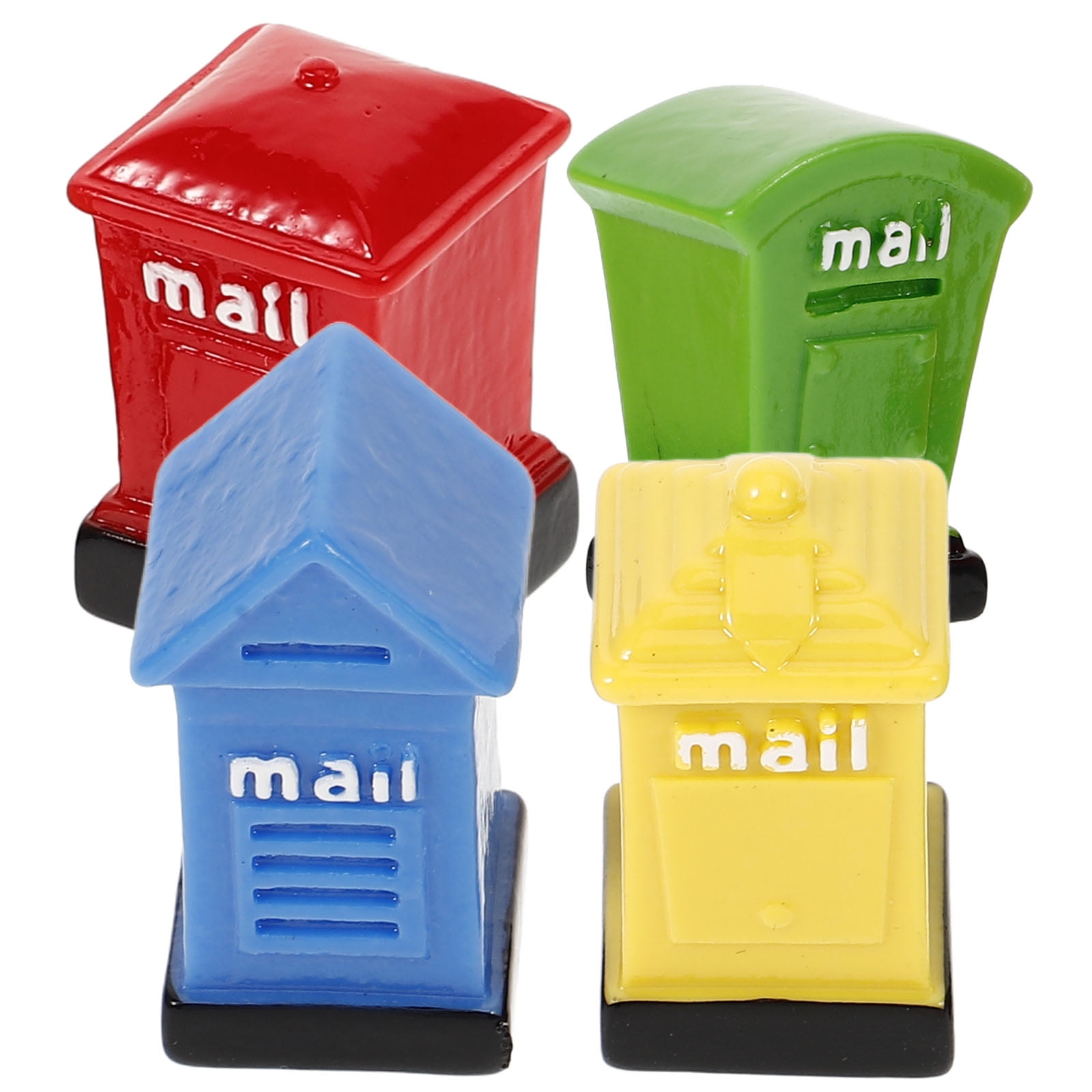 4pcs Mini Post Box Decor Sand Table Ornaments Miniature Landscaping ...