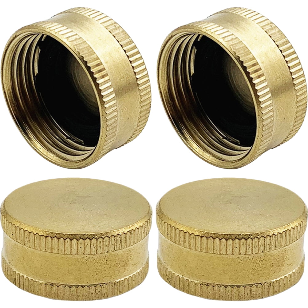 4 Pcs Hose Garden Caps and Plugs Cover End Connector Brass - Walmart.com