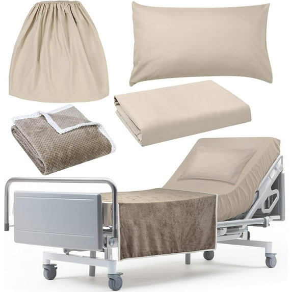 4 Pcs Hospital Bed Sheets Set, Soft Knitted Standard Sheets Quality ...