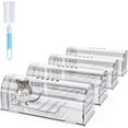 4 Pcs Humane Animal Trap, Easy Set Live Rodent Catcher, No Kill Mice ...