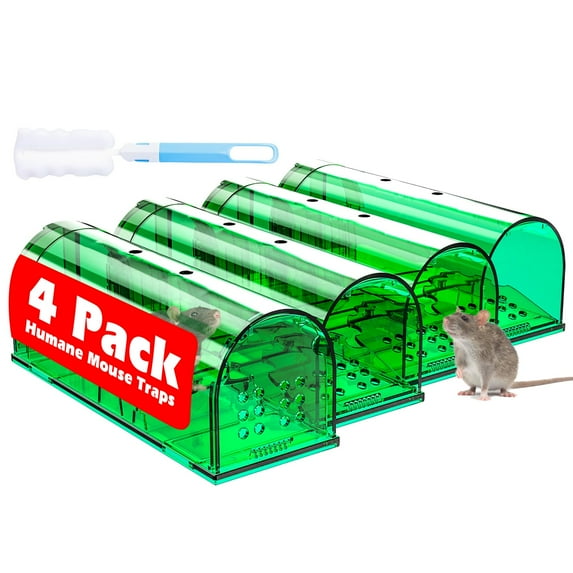 4 Pcs Humane Mouse Traps Indoor for Home, Live Mouse Trap, Reusable ...