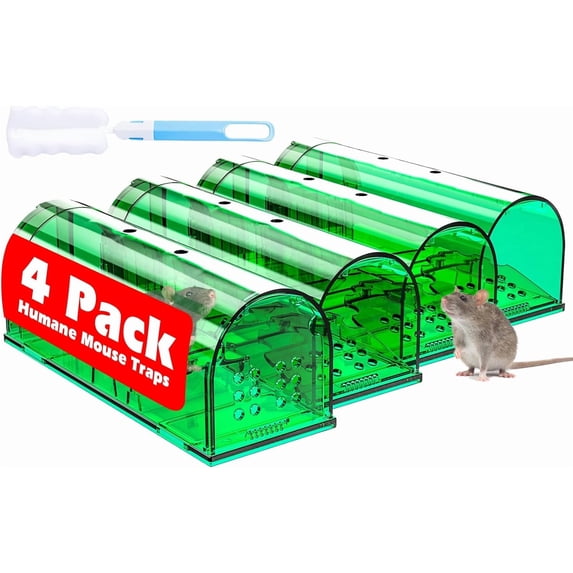 4 Pcs Humane Mouse Traps Indoor for Home, Live Mouse Trap, Reusable ...