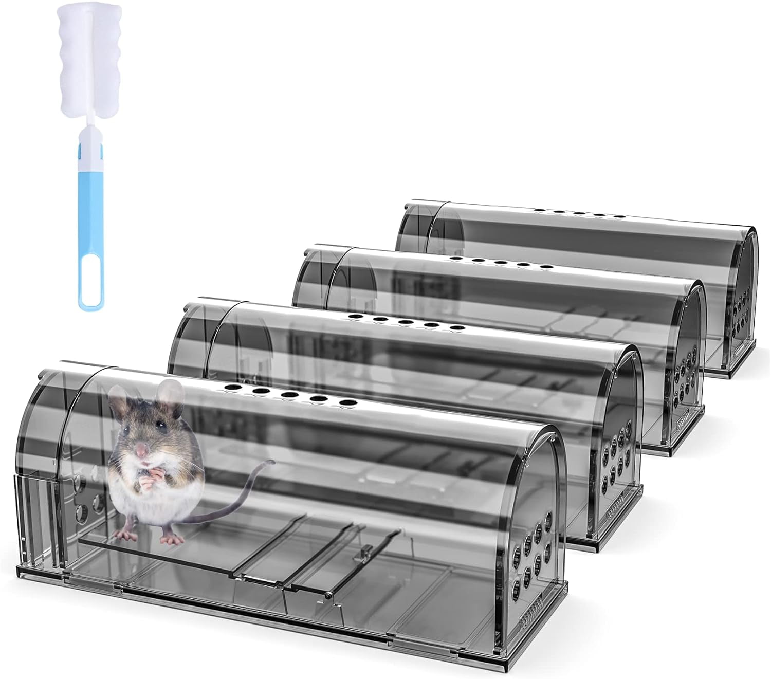 4 Pcs Humane Mouse Traps No Kill Live Mouse Traps Indoor for Home ...