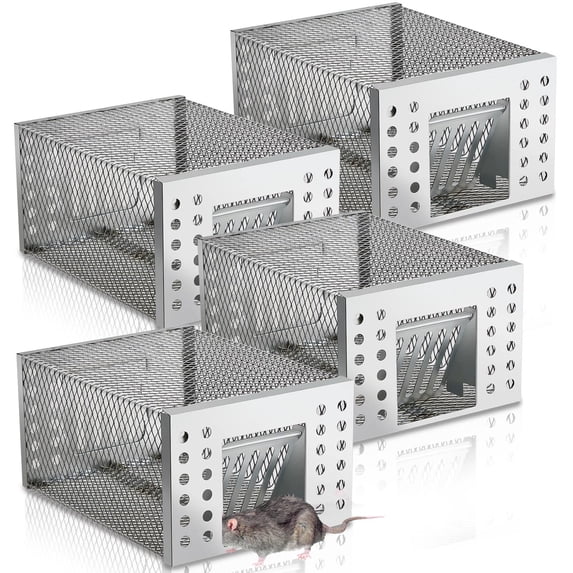 4 Pcs Humane Rat Trap Live Chipmunk Cage Trap for Indoor and Outdoor ...