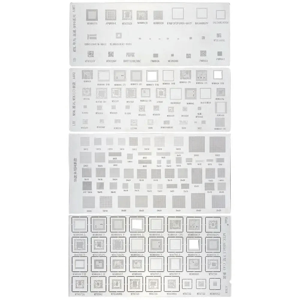4 Pcs IC Chip BGA Reballing Stencil Kits Solder Template for iphone ...