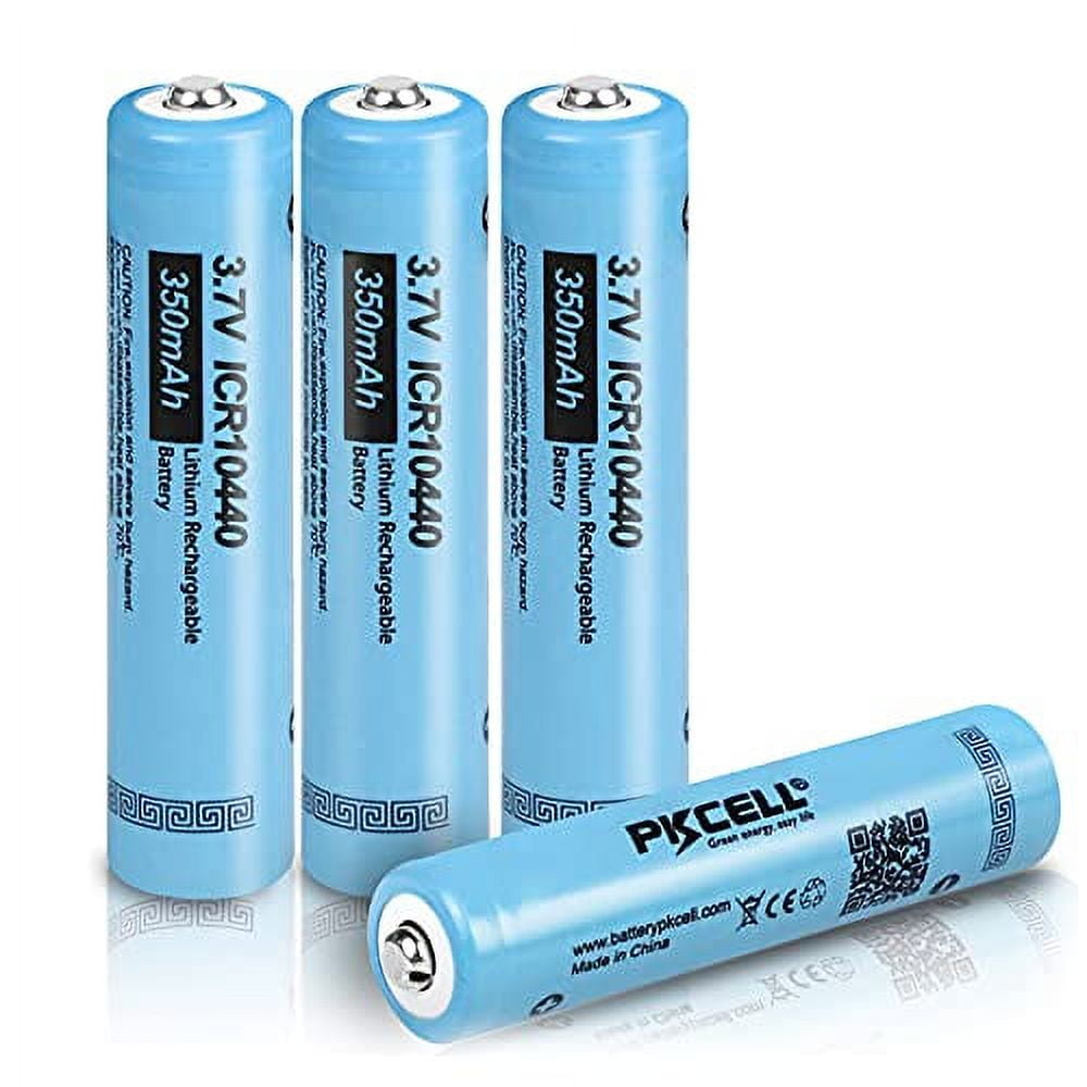 4 Pcs ICR 10440 .. Rechargeable Lithium Ion Battery,3.7v .. Batteries 350mAh (0.39 * .. 1.73 ...
