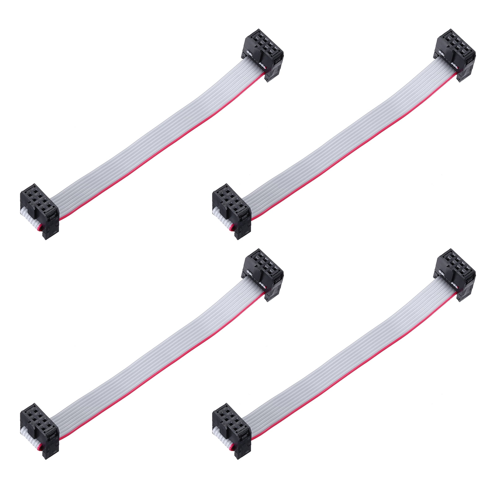 4 Pcs IDC Flat Ribbon Cable, 2.54mm Pitch 10mm Width 10cm Long 8 Pin FC ...