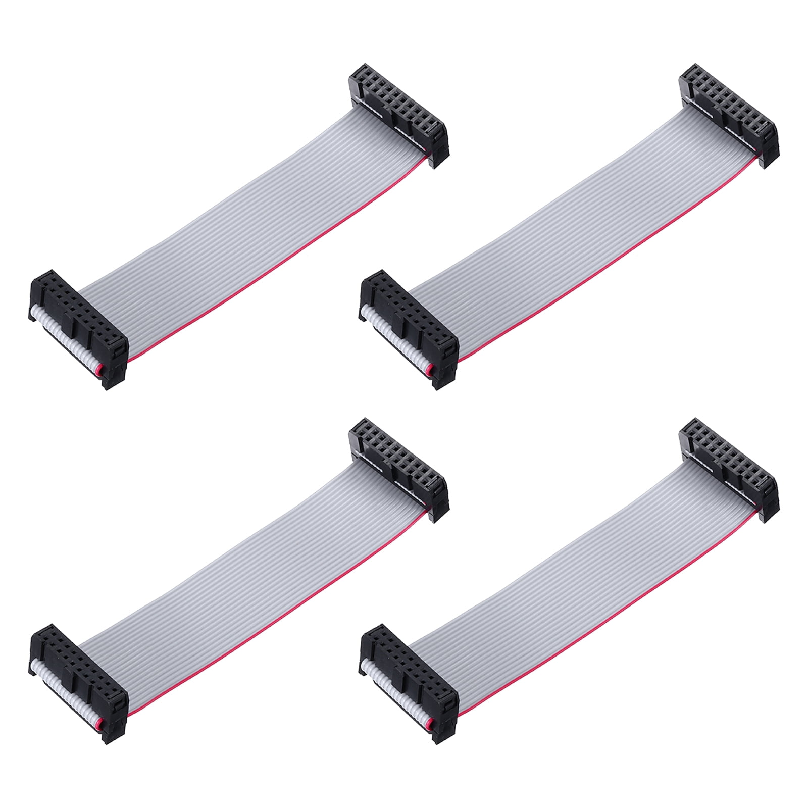 4 Pcs IDC Flat Ribbon Cable, 2.54mm Pitch 25mm Width 10cm Long 20 Pin ...