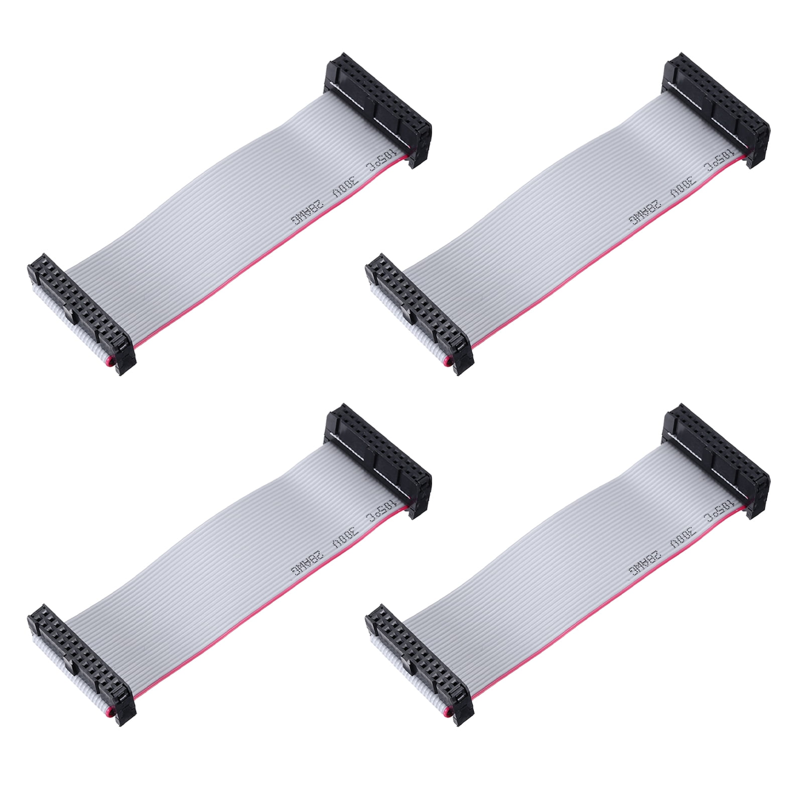 4 Pcs IDC Flat Ribbon Cable, 2.54mm Pitch 32mm Width 10cm Long 26 Pin ...