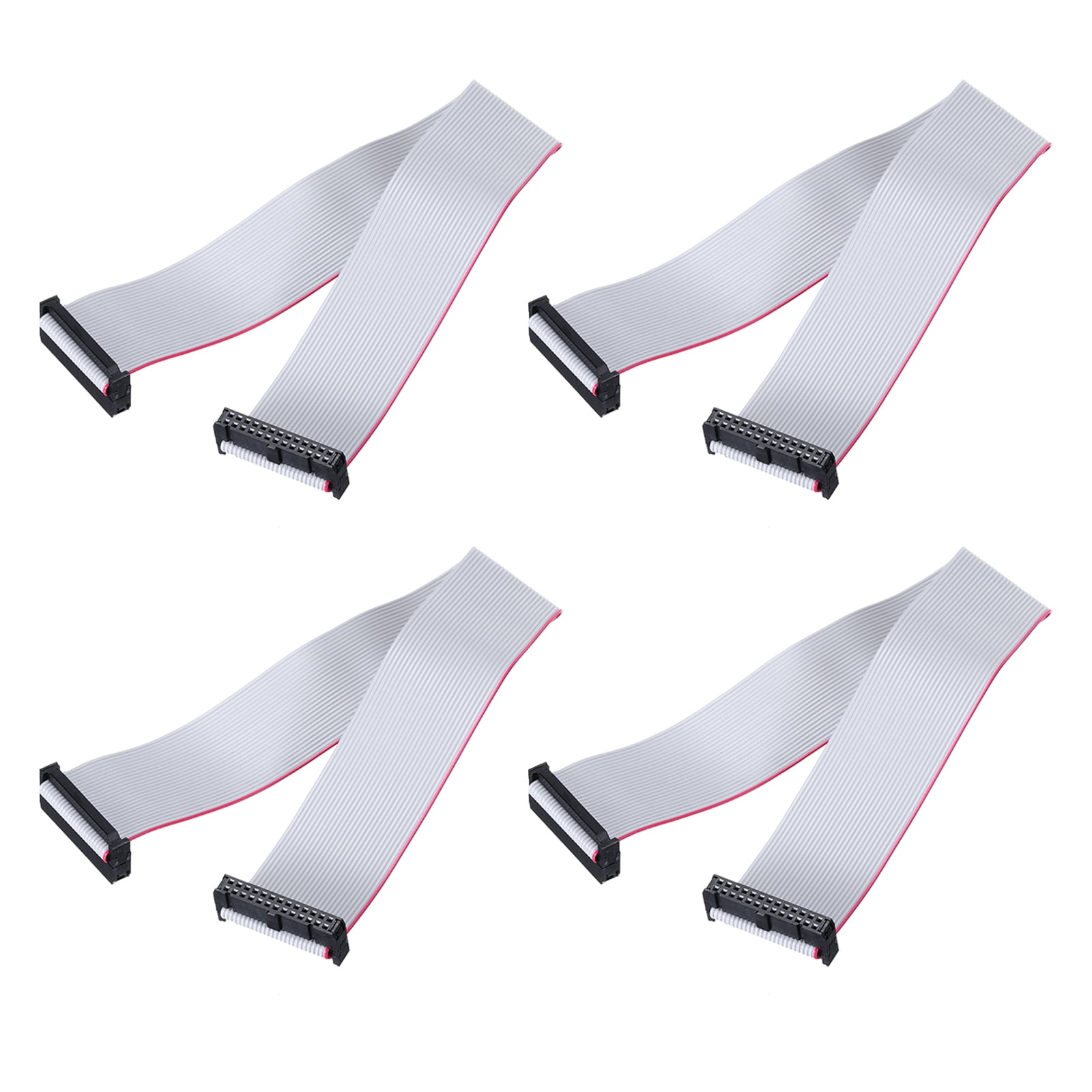 4 Pcs IDC Flat Ribbon Cable, 2.54mm Pitch 33mm Width 30cm Long 26 Pin FC to FC Flat Ribbon ...