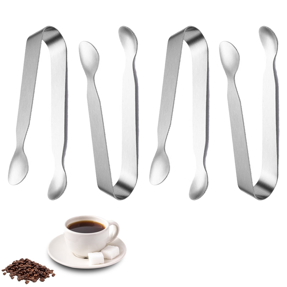 4 Pcs Ice Tongs Sugar Cubes Tongs, Mini Serving Tongs, Stainless Steel ...