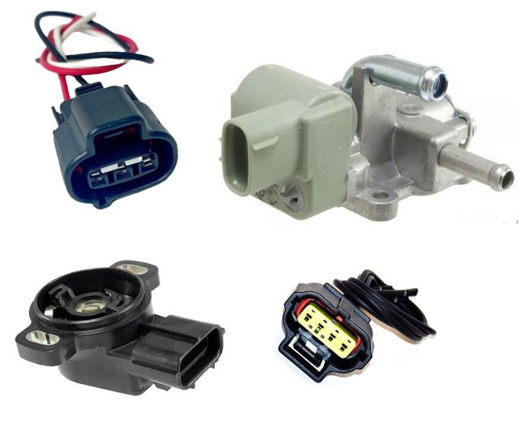 4 Pcs Idle Air Control Valve TPS Sensor W/ Connectors Fit T100 Tacoma ...