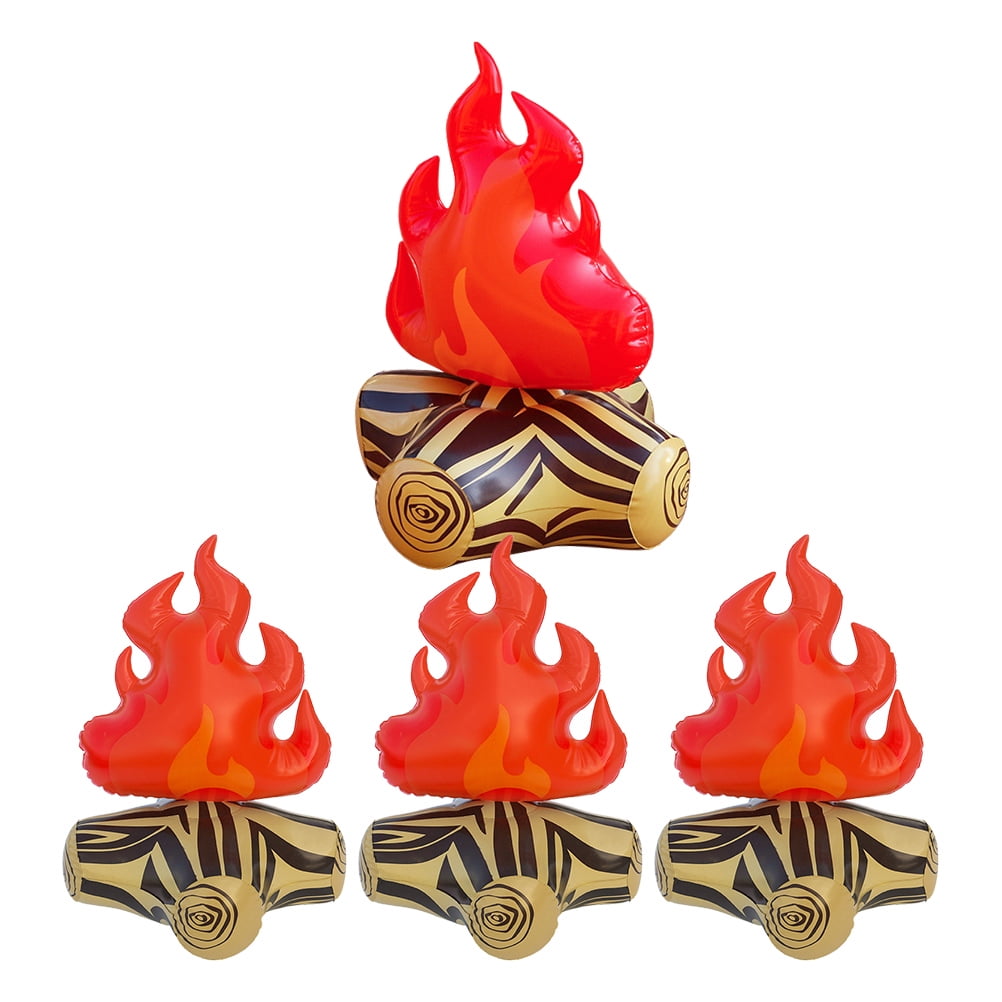 4 Pcs Inflatable Flame Decor Toys Decorate Campfire The Inflatables Pvc ...