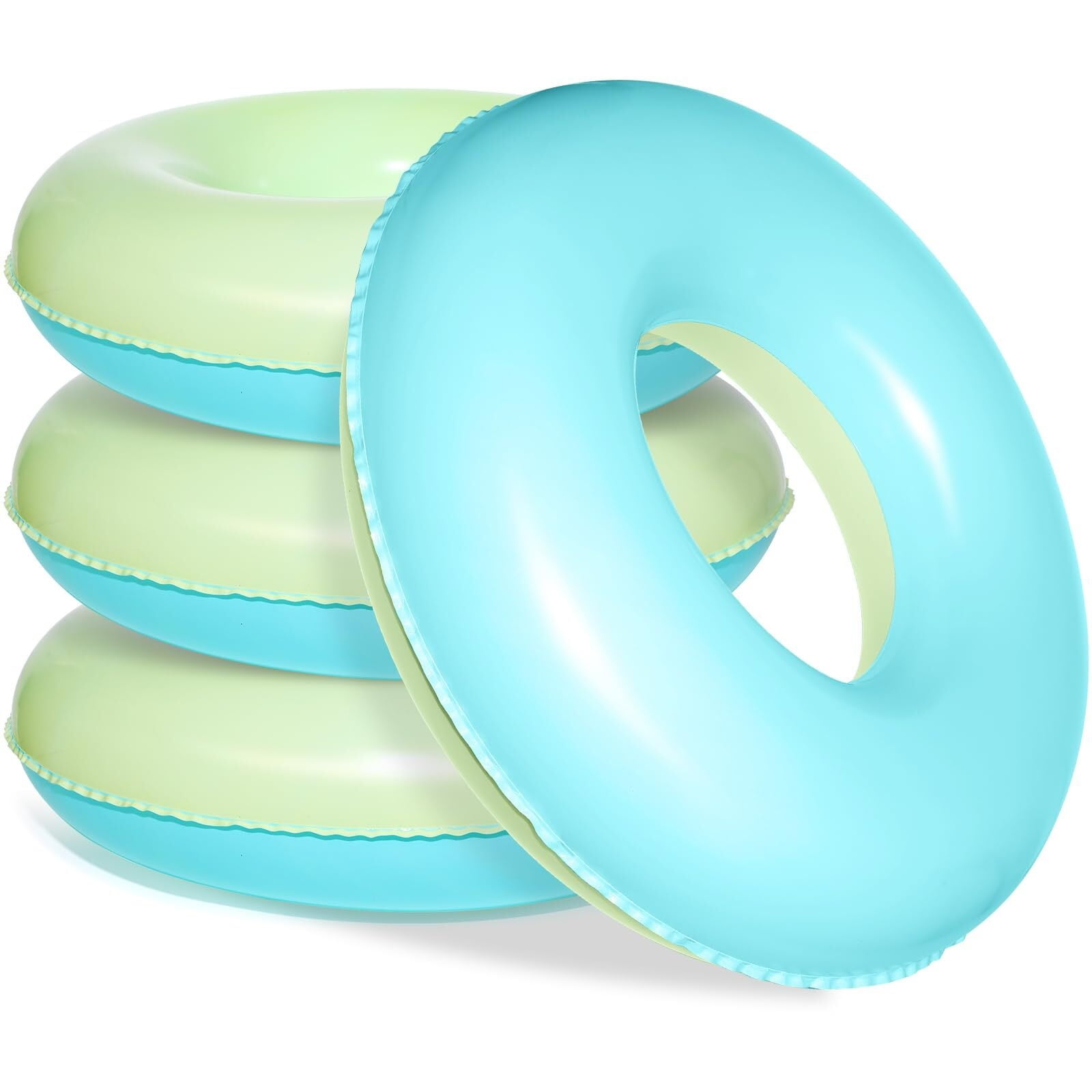 4 Pcs Inflatable Pastel Pool Floats 30'' Macaron Swim Inner Tube for ...