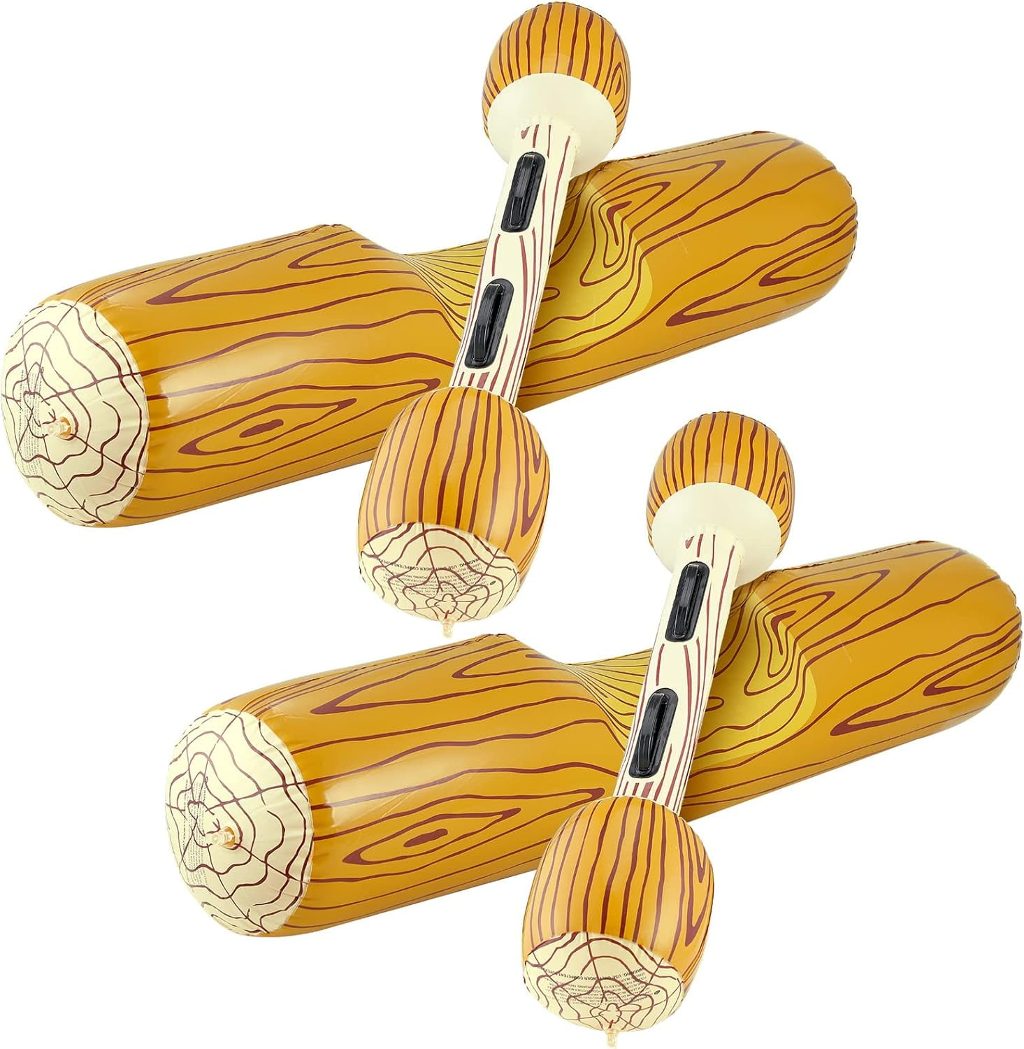 4 Pcs Inflatable Pool Floats Aerated Battle Logs Summer Raft Funny Lake ...