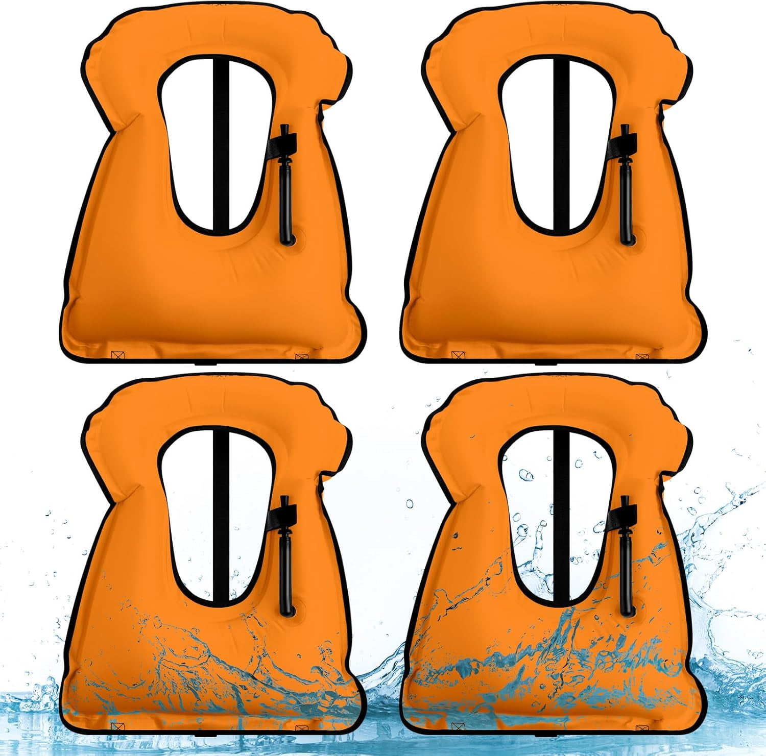4 Pcs Inflatable Snorkel Vest Adults, Portable Swim Vest Jackets ...