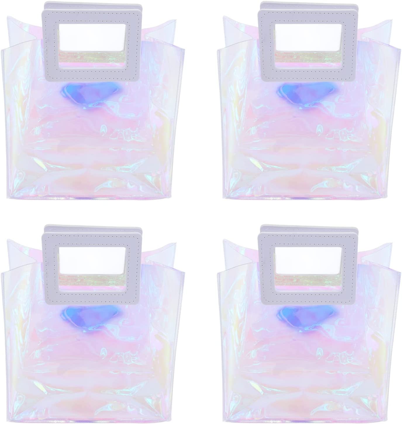 4 Pcs Iridescent Tote Bag, Fashion Large Capacity Iridescent ...