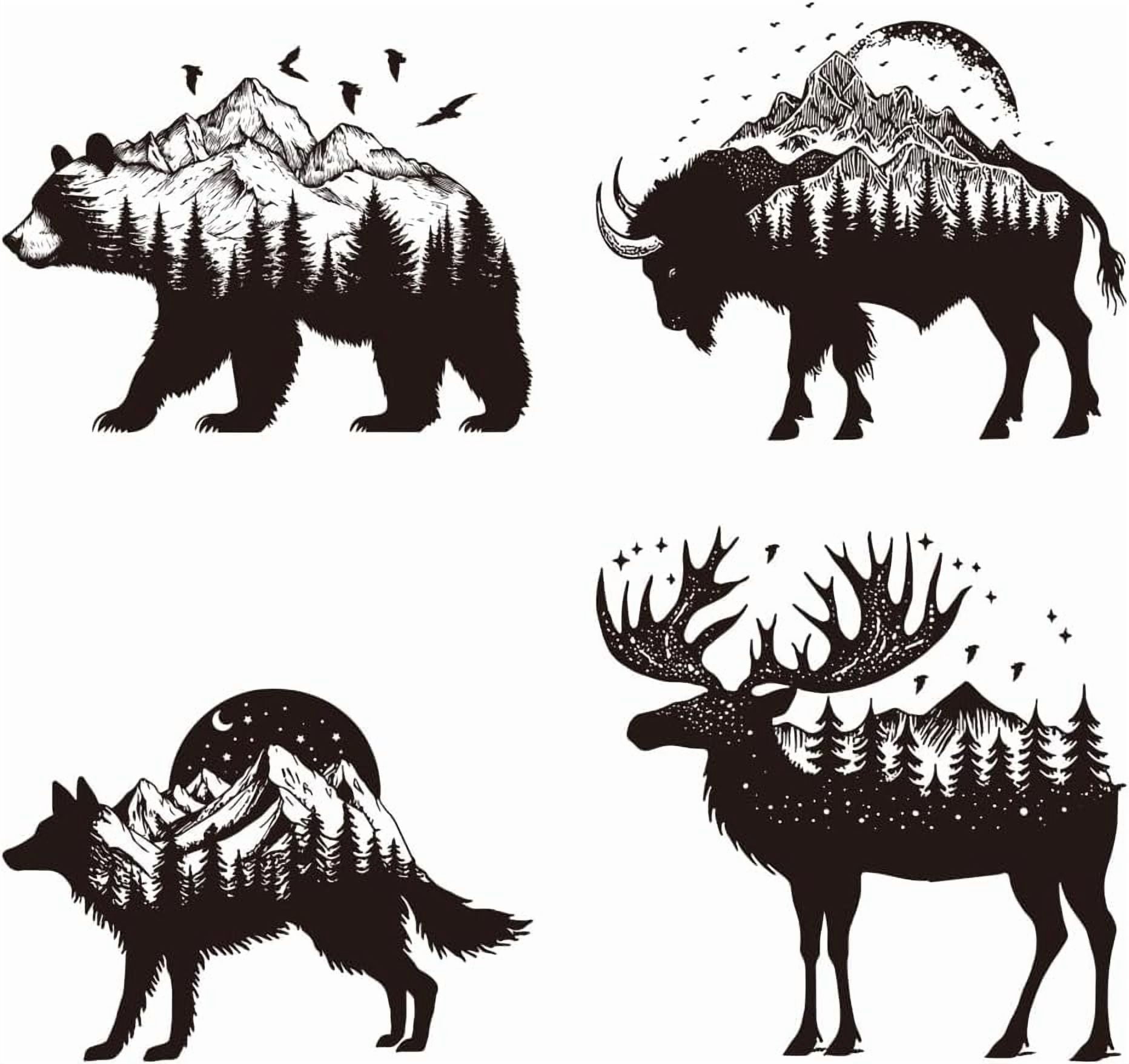 4 Pcs Iron on Decals Patches 4 Sizes Walking Animal Iron on Stickers ...