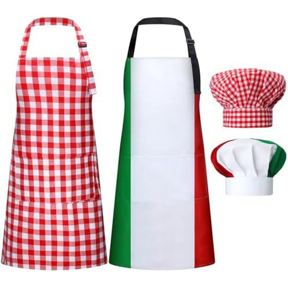 4 Pcs Italian Themed Party Decorations Chef Costume Set Italian Style ...