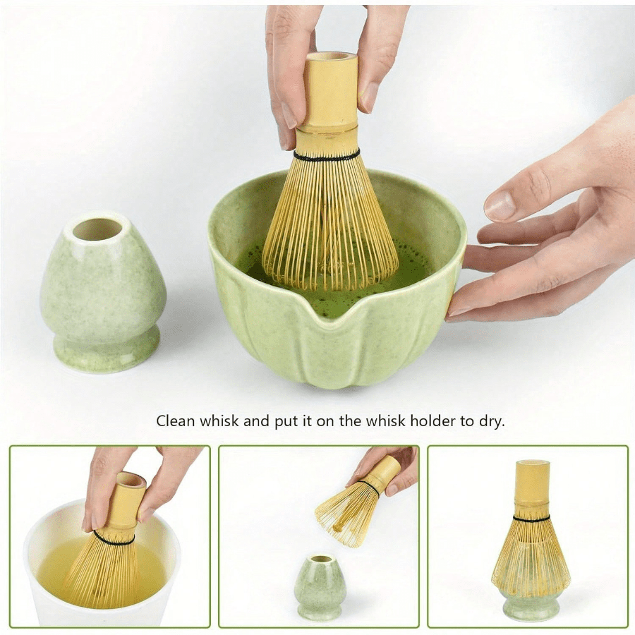 4 Pcs Japanese Matcha Tea Set, Matcha Bowl With Pouring Spout, Matcha ...