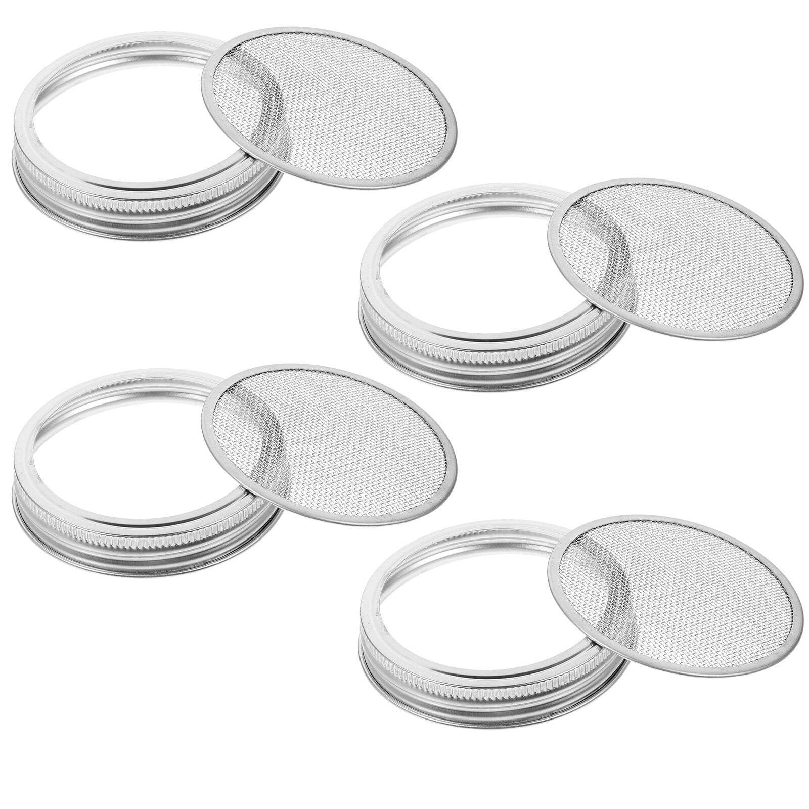 4 Pcs Jar Sprout Lids Wide Mouth Stainless Steel Screen Mesh Filter ...