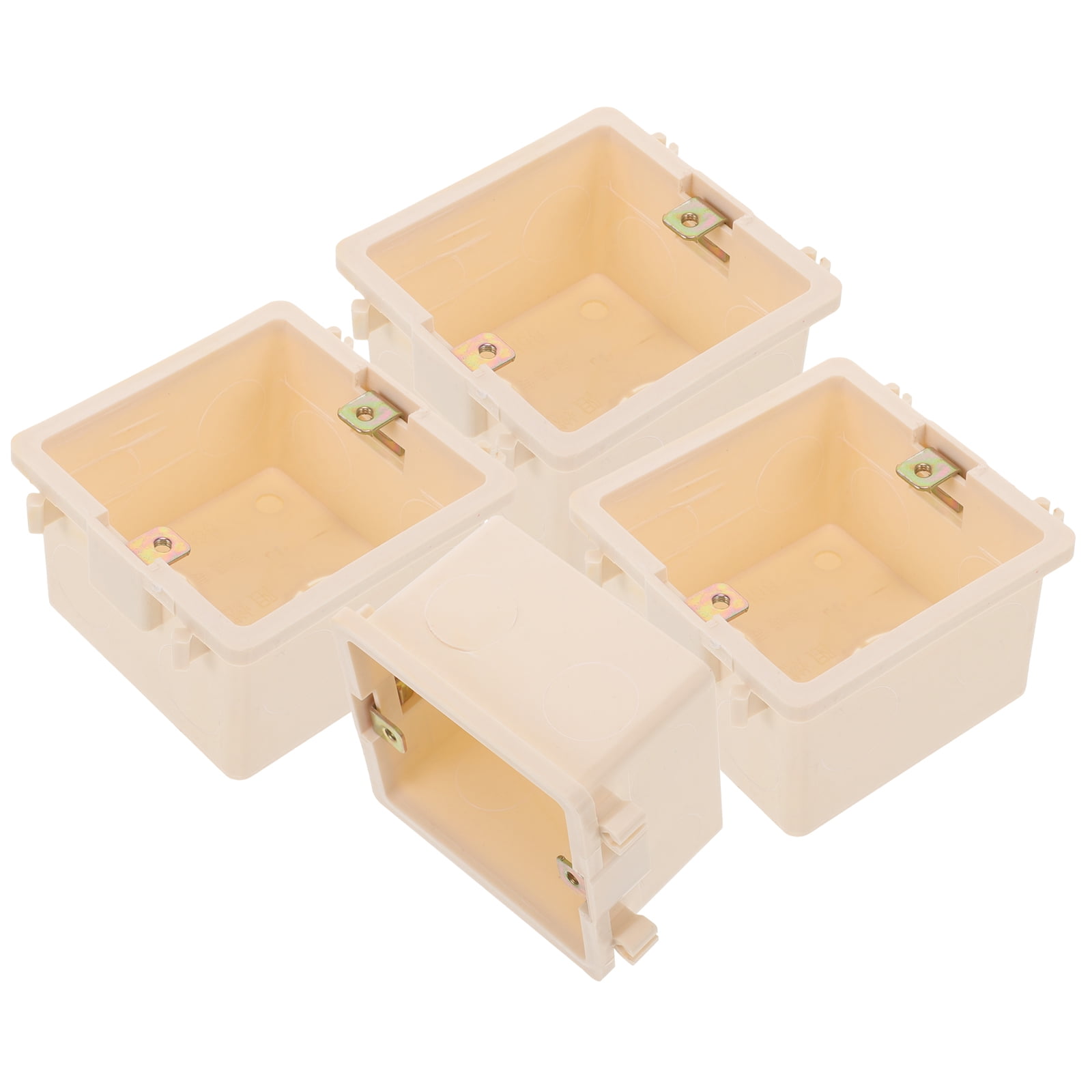 4 Pcs Junction Box Recessed Socket Boxes PVC Wall Socket Boxes Flame ...