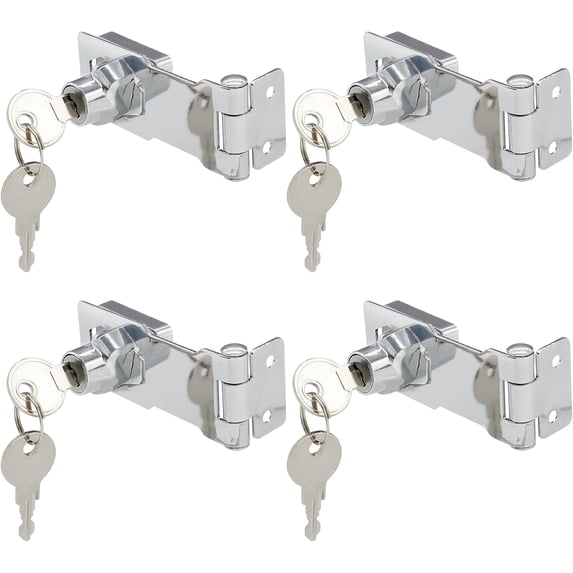 4 Pcs Keyed Hasp Locks 3 Inch Twist Knob Keyed Locking Hasp, Metal ...