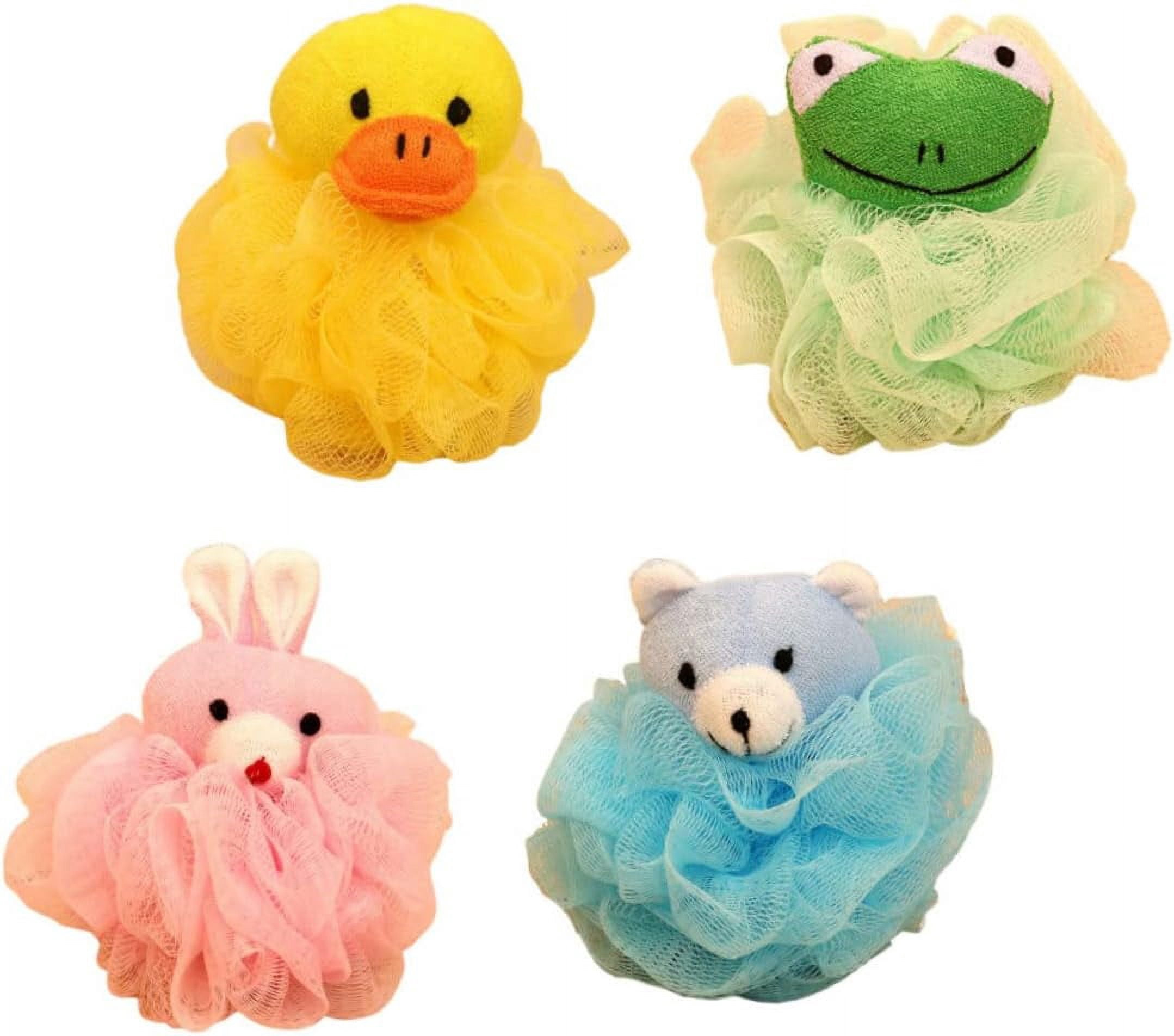 4 Pcs Kids Bath Sponge Bath Scrubber Baby Sitting Pillow Bath Sponges ...