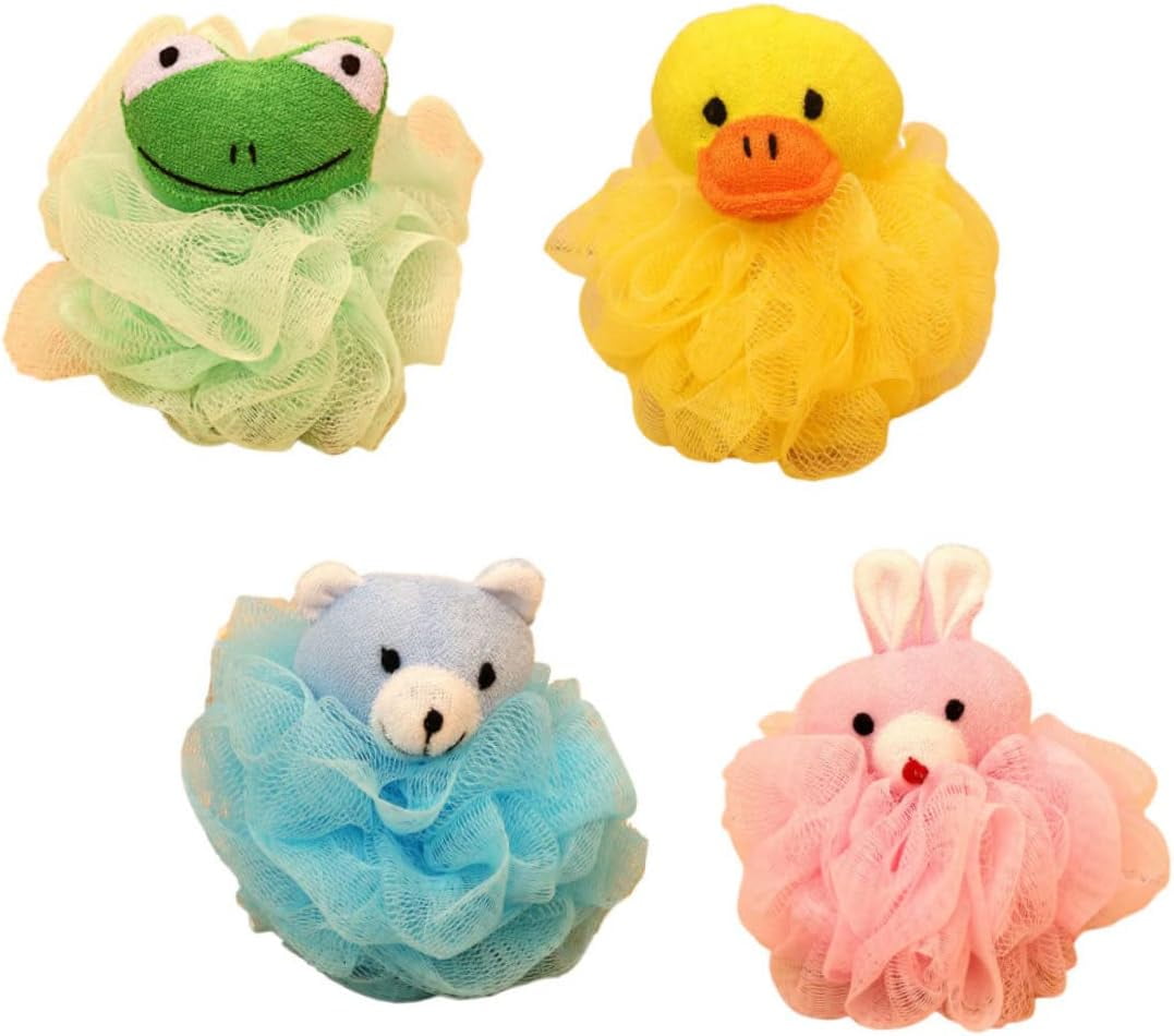 4 Pcs Kids Bath Sponge Bath Scrubber for Body Infant Tub Shower ...