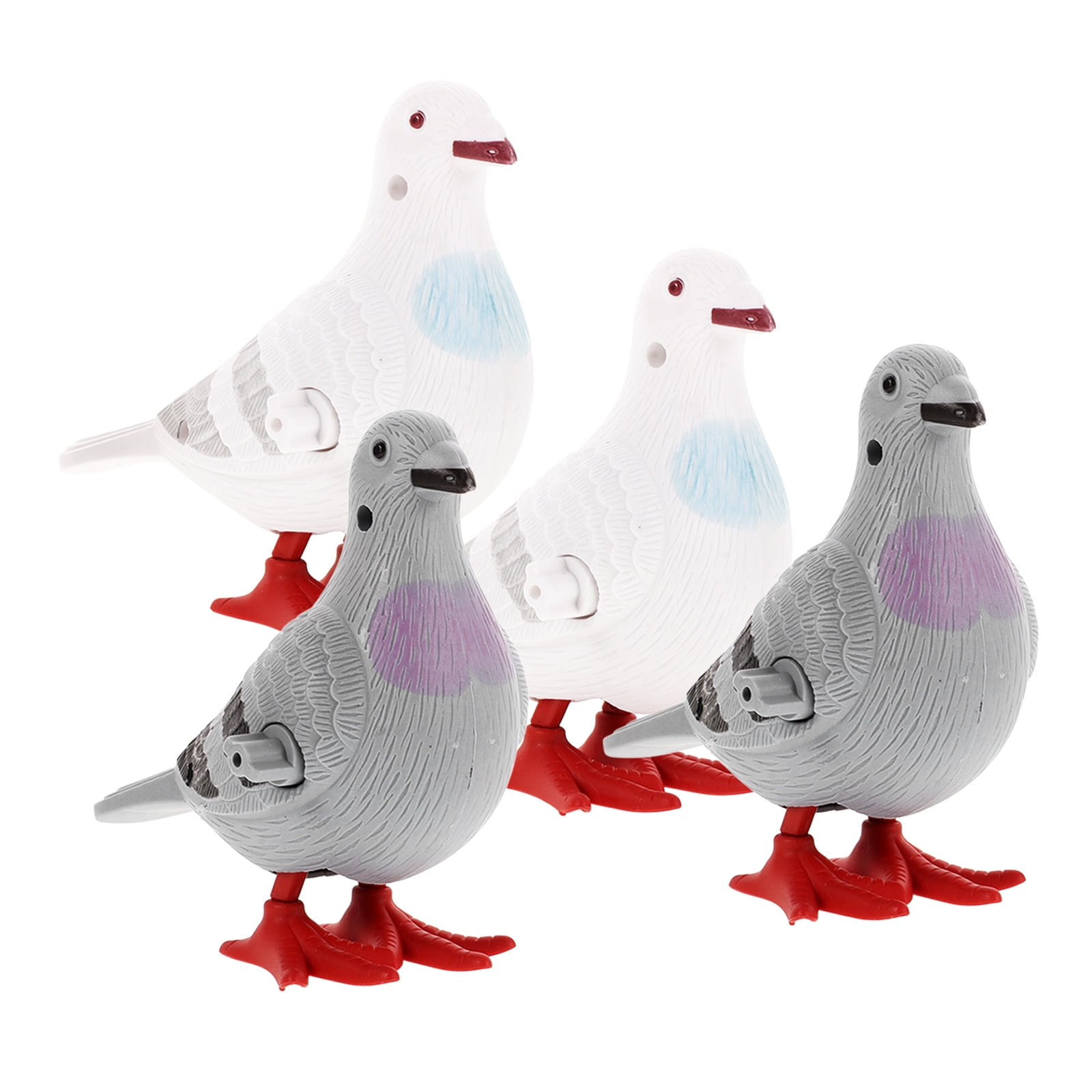 4 Pcs Kids Clockwork Toy Playthings Dove Jumping Pigeon Toys Child Grey ...