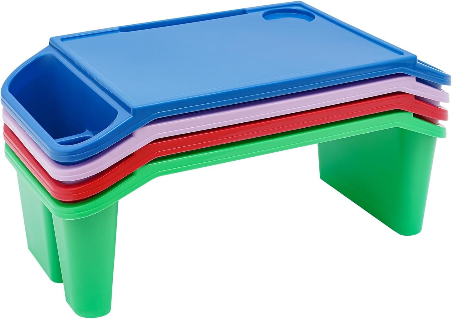 4 Pcs Kids Lap Desk Tray, Multicolour Plastic Breakfast Laptop Trays ...